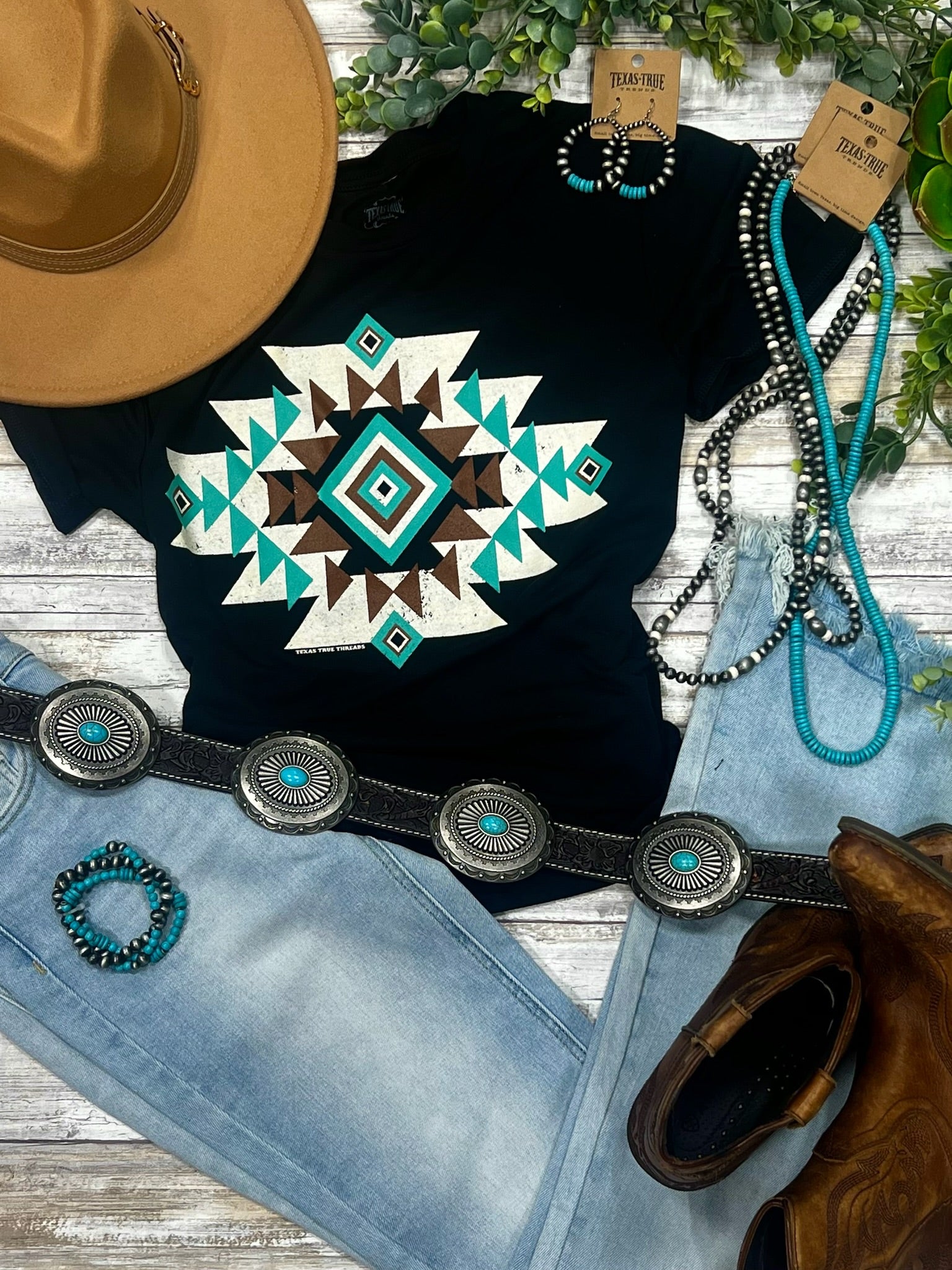 Kearstin Aztec Graphic Tee by Texas True Threads – Horse Creek Boutique