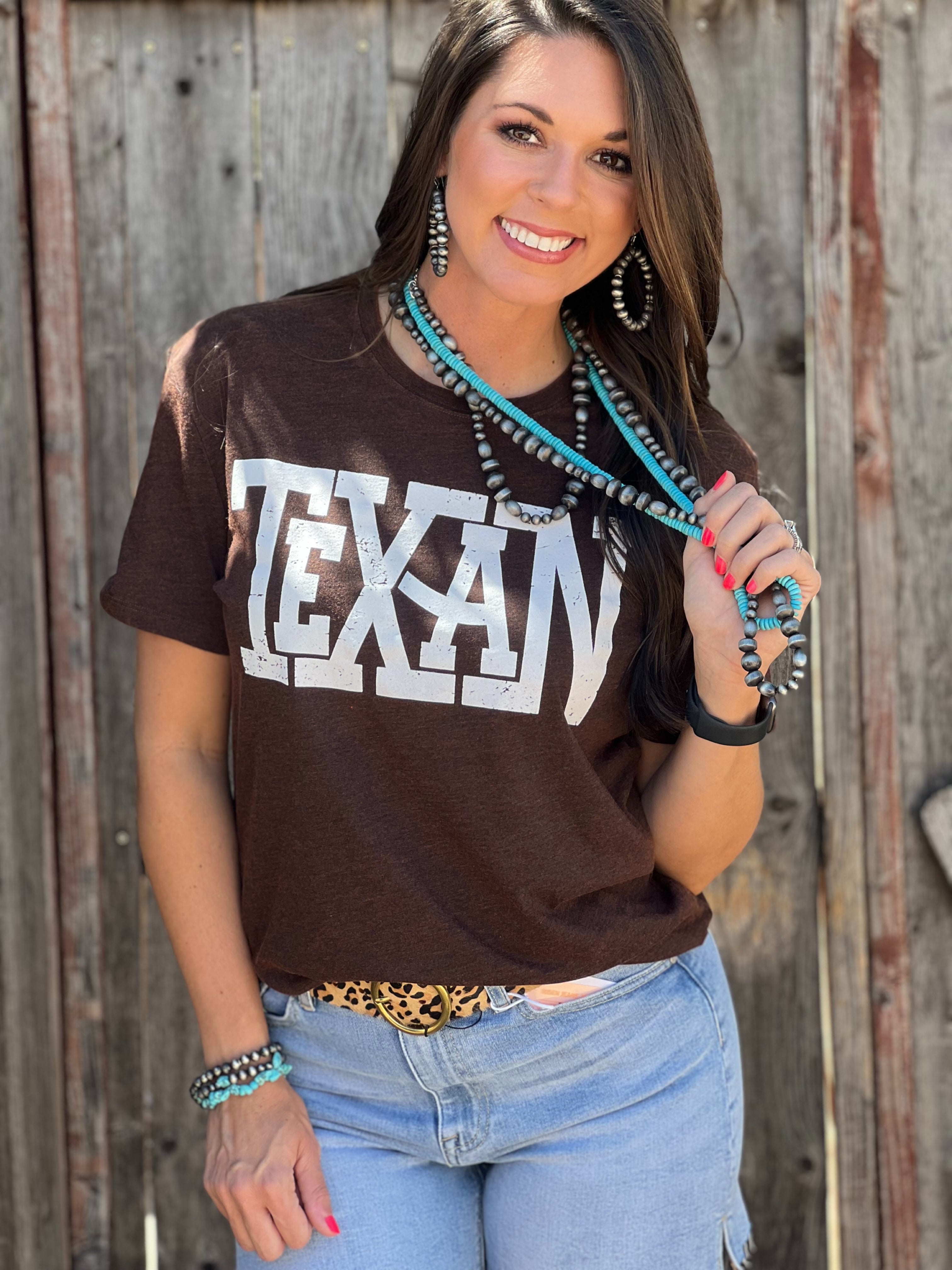 Texan Brown Graphic Tee by Texas True Threads – Horse Creek Boutique