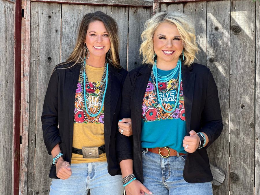 JoJo Black Waffle Blazer by Texas True Threads – Horse Creek Boutique